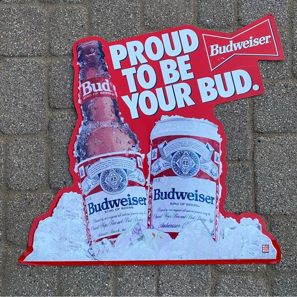Budweiser | Accents | Vintage Budweiser Metal Sign Anheuserbusch Beer ...
